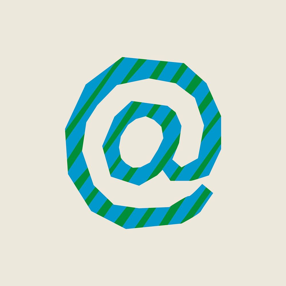 Patterned @ symbol collage element | Premium Vector - rawpixel