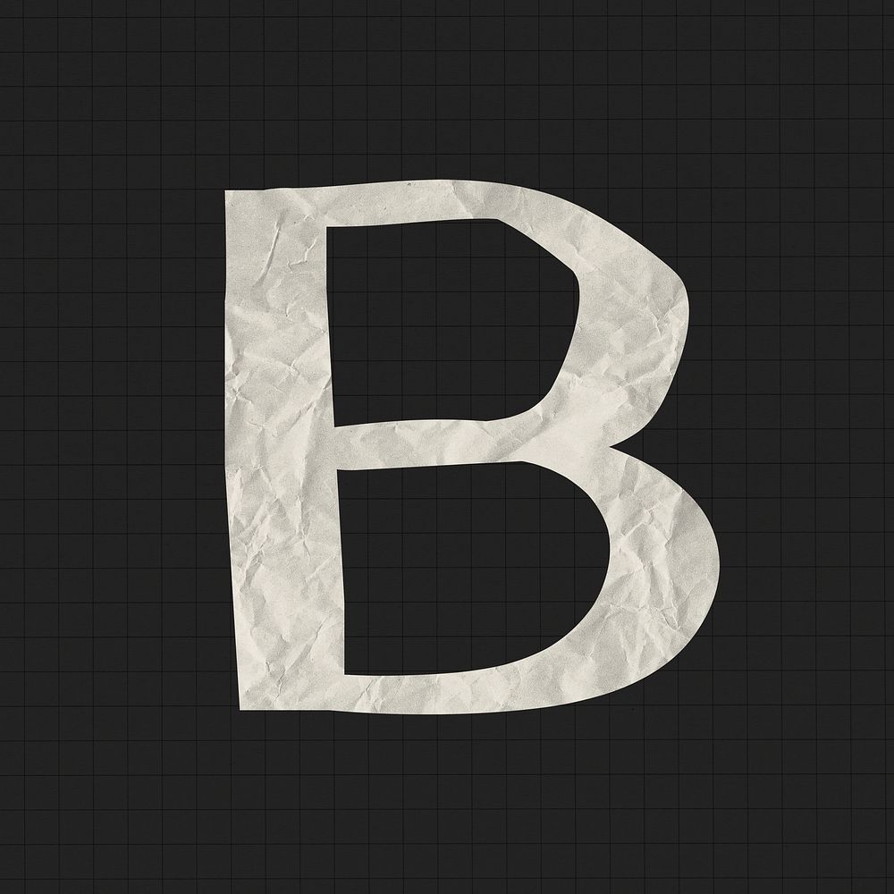 Capital B sticker, crumpled paper | PSD - rawpixel