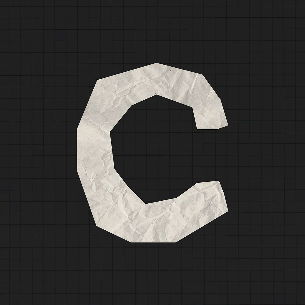 Capital C sticker, crumpled paper | Premium Vector - rawpixel