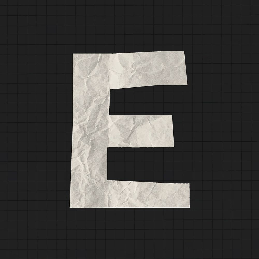 Capital E sticker, crumpled paper | Premium Vector - rawpixel