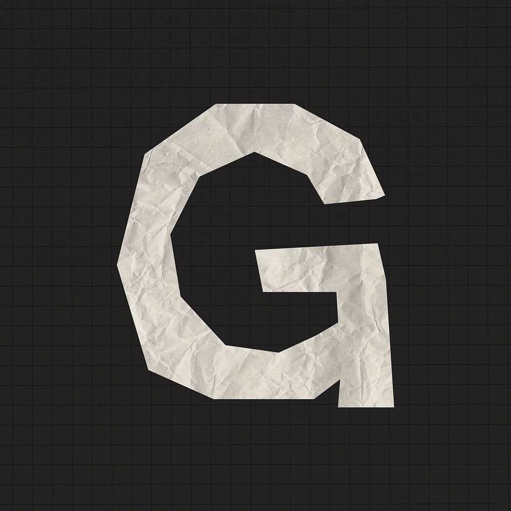 Capital G sticker, crumpled paper | PSD - rawpixel