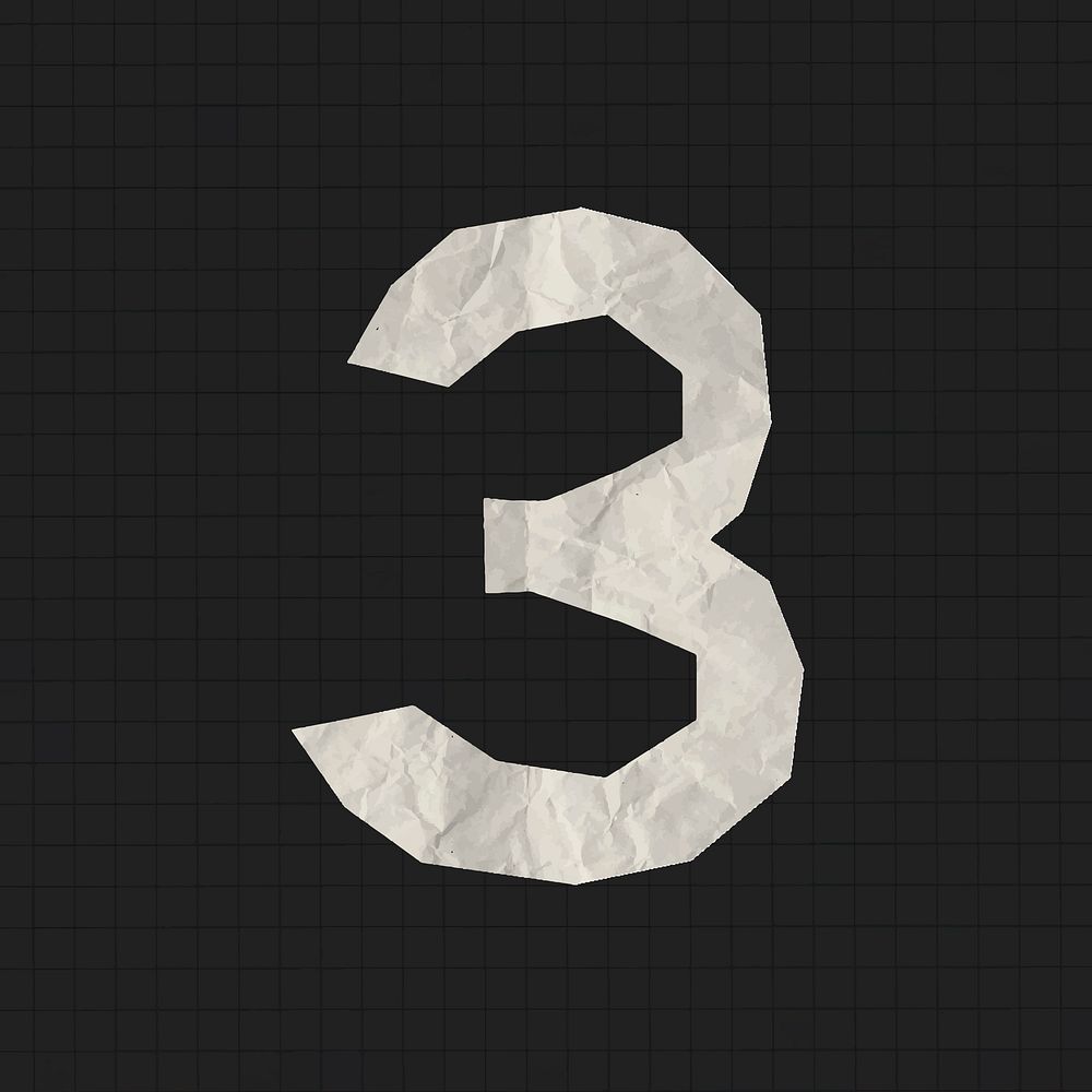 Paper craft number 3, typography | Premium Vector - rawpixel