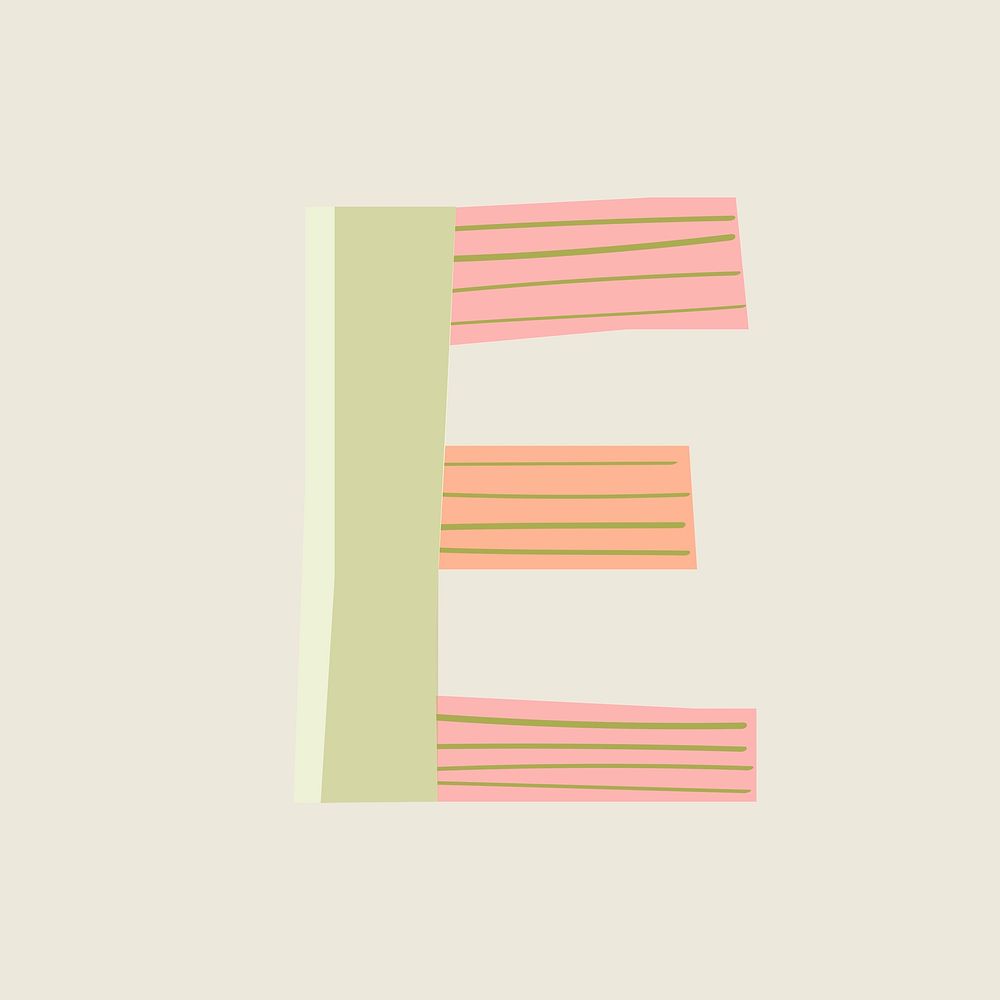 Colorful abstract capital E sticker, | Premium PSD - rawpixel