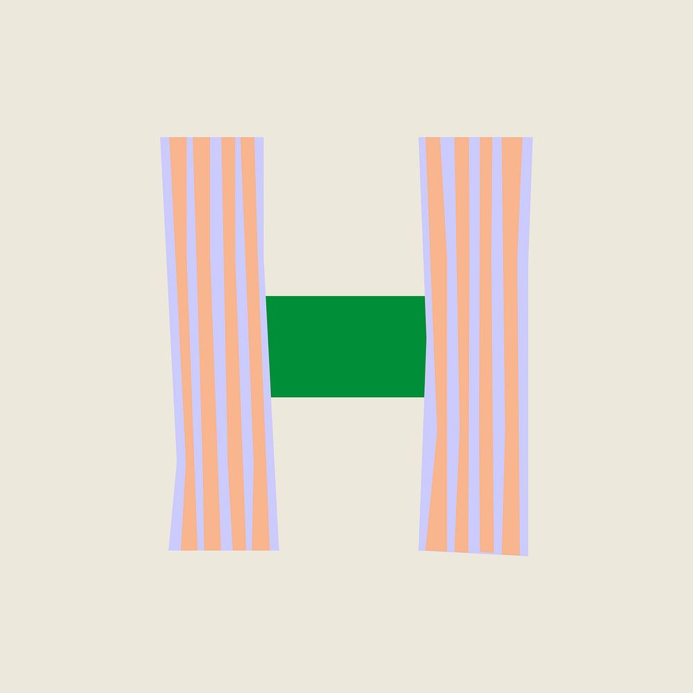 Colorful abstract capital H sticker, | Premium PSD - rawpixel