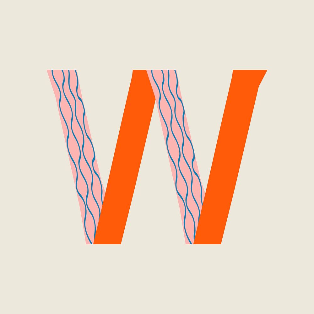 Patterned capital W clipart, alphabet | Premium Vector - rawpixel