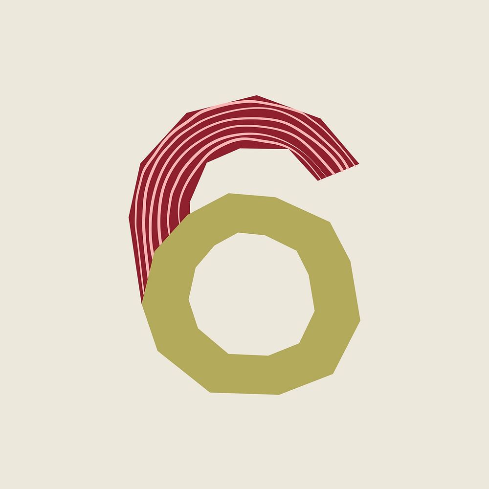 Quirky patterned number 6 design | Premium PSD - rawpixel