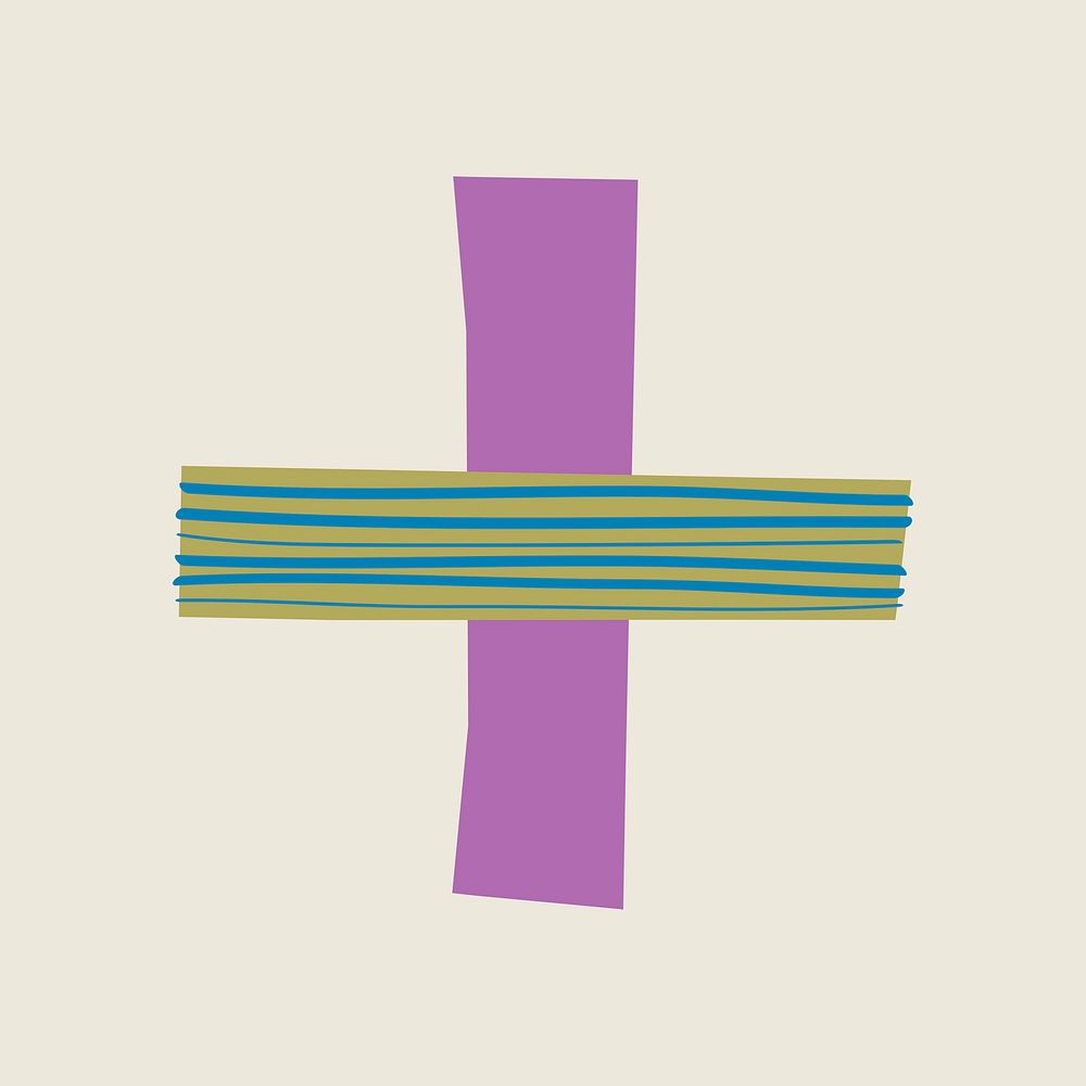 Quirky patterned addition sign collage | Premium PSD - rawpixel