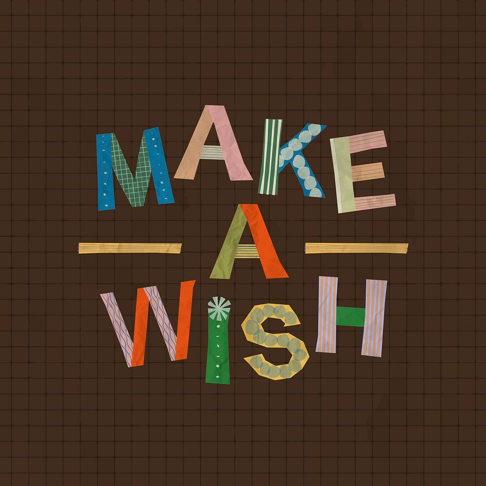 Make wish typography quote sticker, | Premium Vector - rawpixel