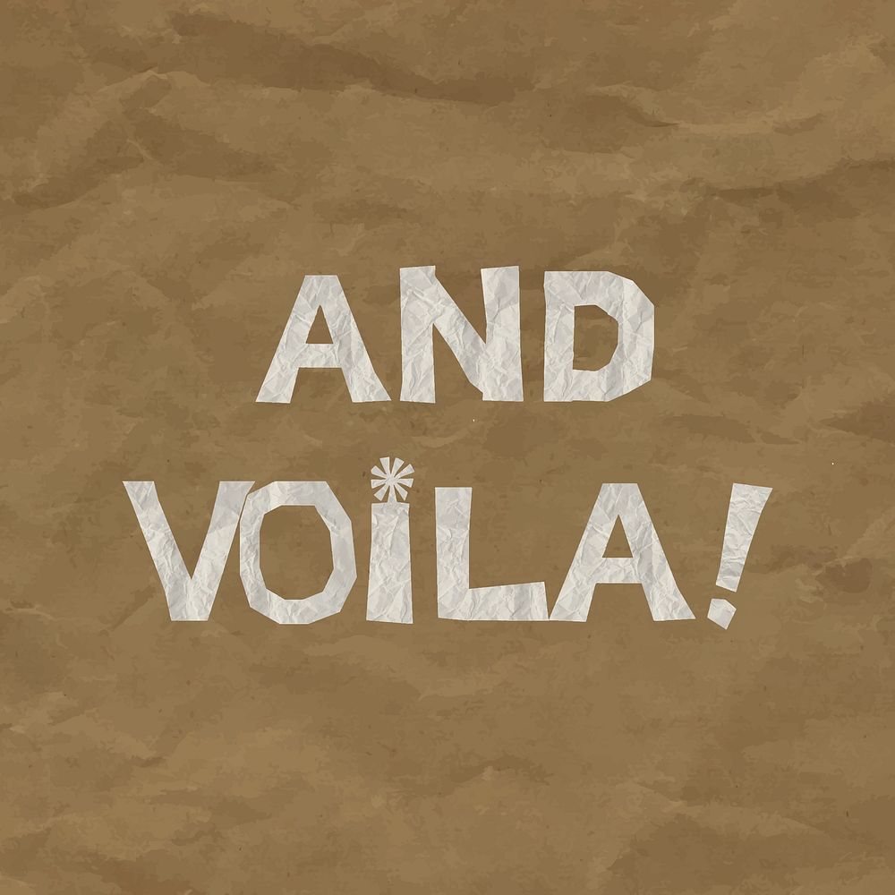 And voila! words sticker, abstract | Premium Vector - rawpixel