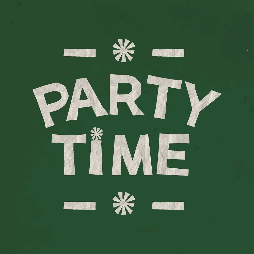 Party time word sticker, abstract | Premium Vector - rawpixel