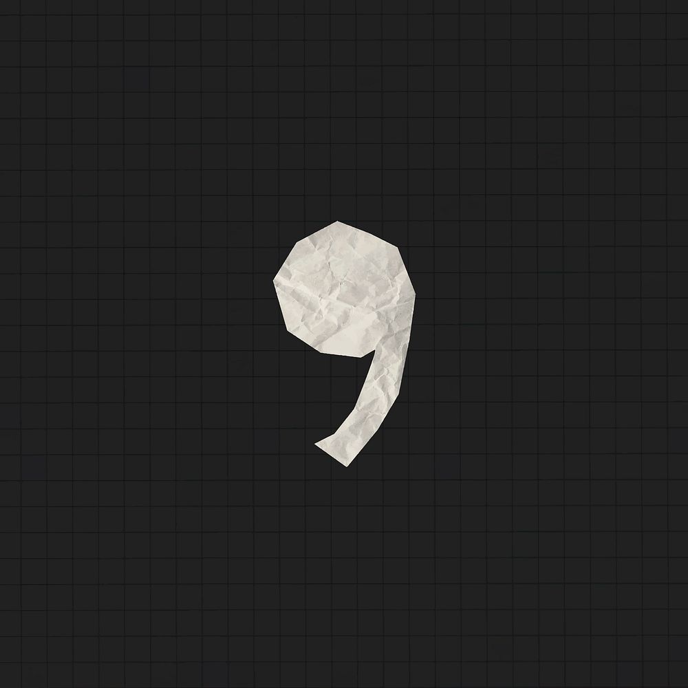 Comma symbol, crumpled paper texture | Premium Vector - rawpixel