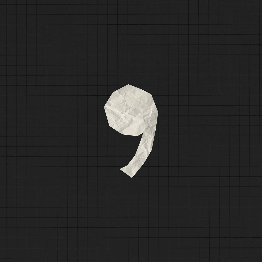 Paper texture comma mark, punctuation | Premium PSD - rawpixel