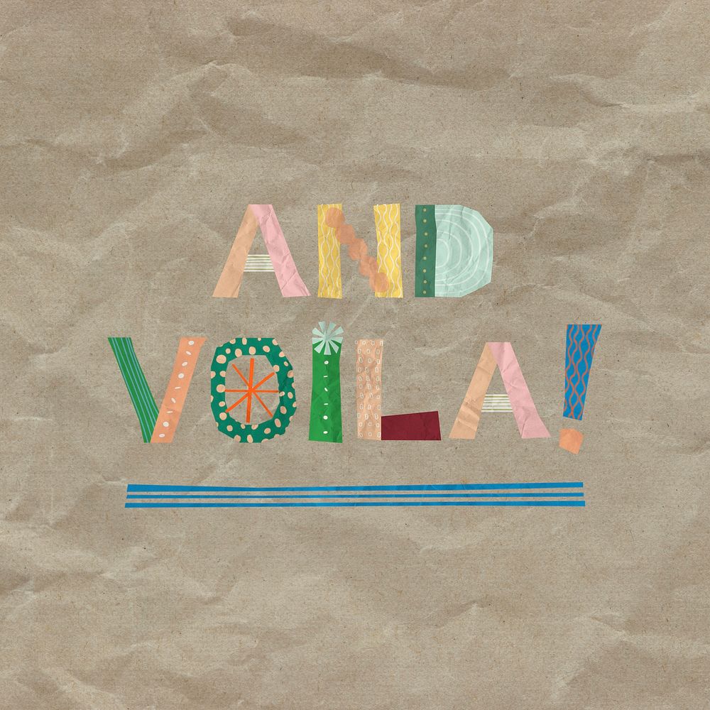 And voila! cute typography design | Free Photo - rawpixel