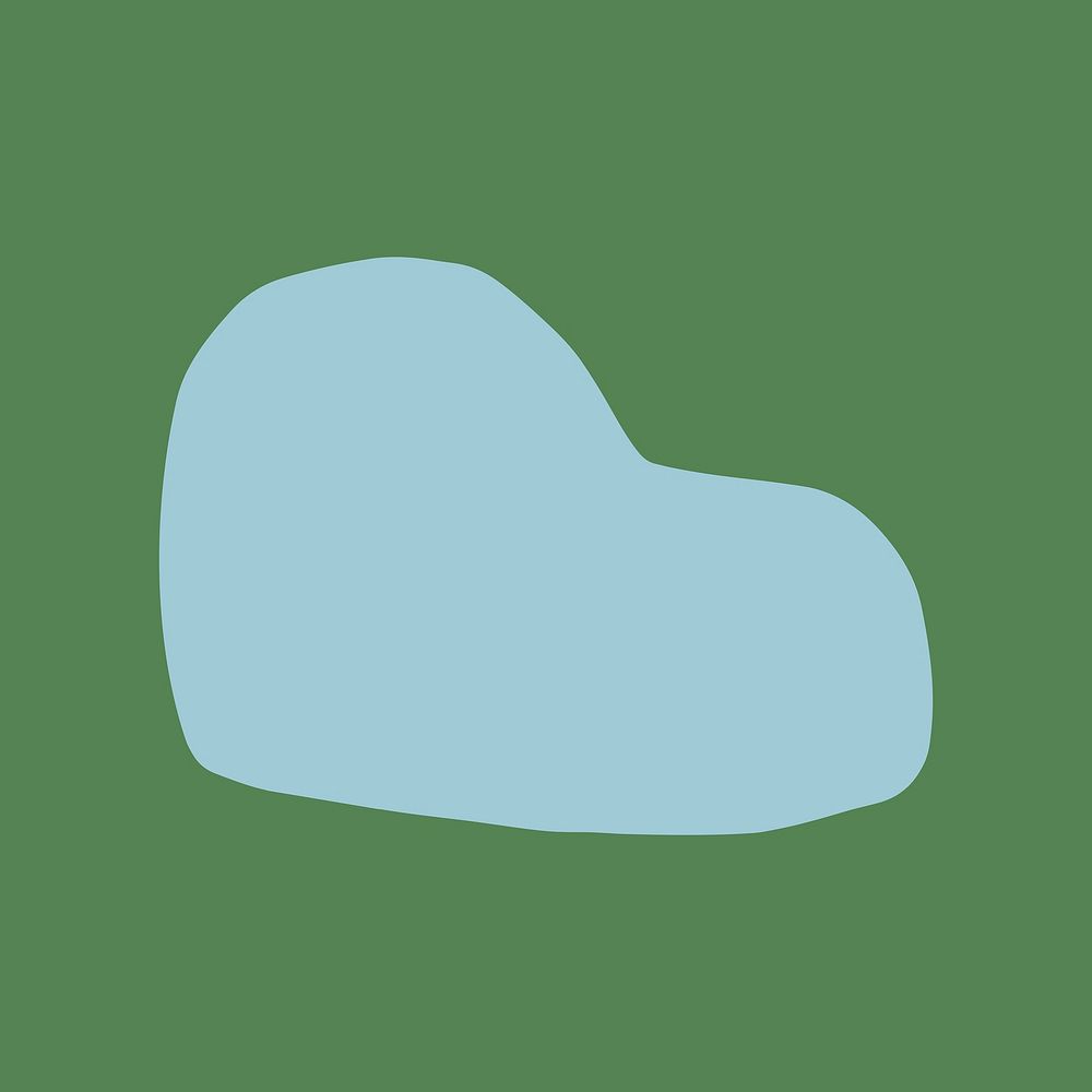 Blue abstract shape clipart on green | Free Photo - rawpixel