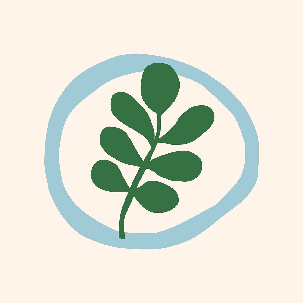 Minimal leaf sticker, abstract botanical | Premium PSD - rawpixel