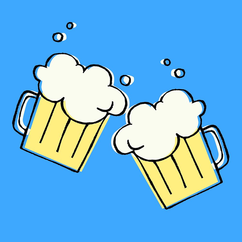 Cold beer sticker, cute alcoholic | Premium PSD - rawpixel