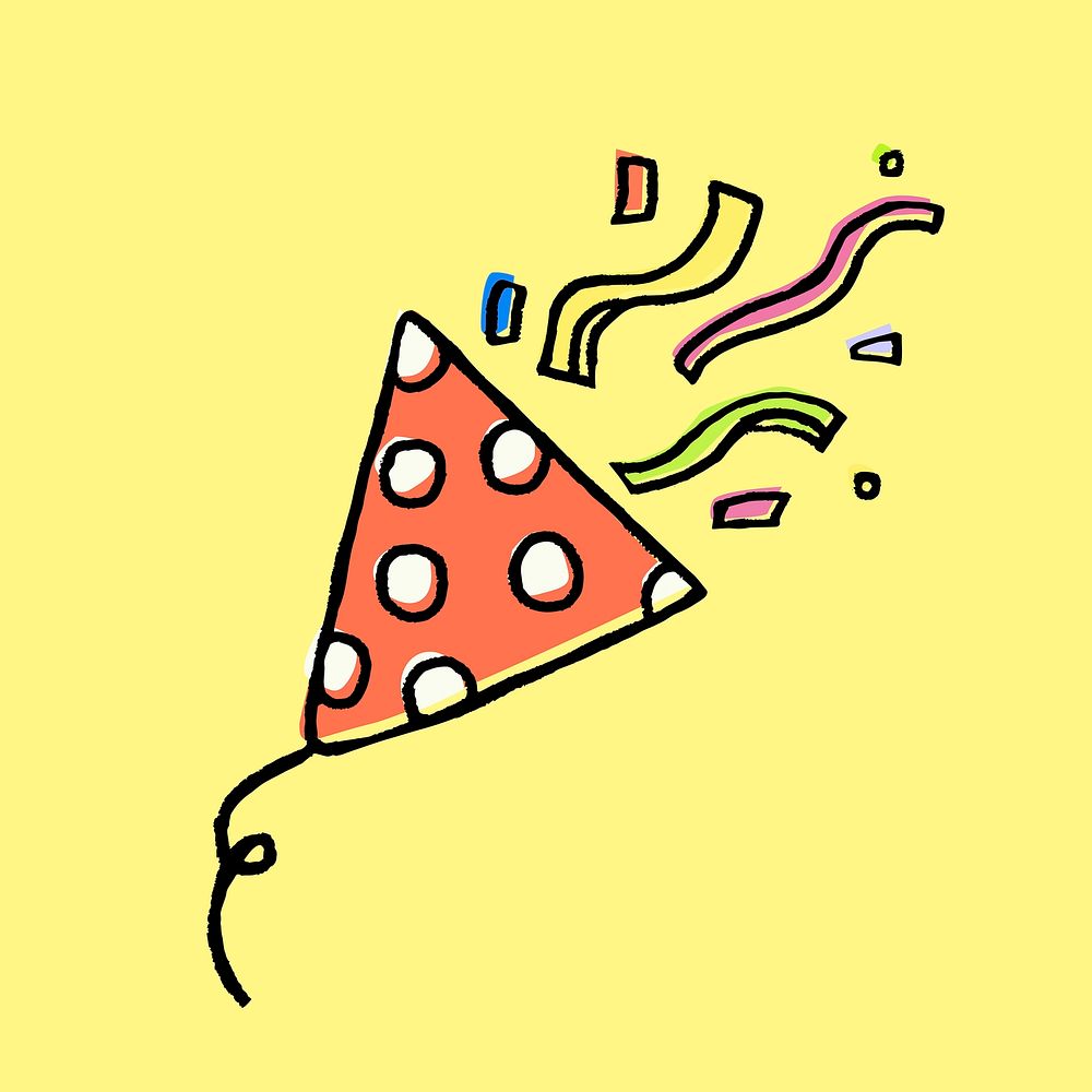 Party popper sticker, birthday celebration | Premium Vector ...