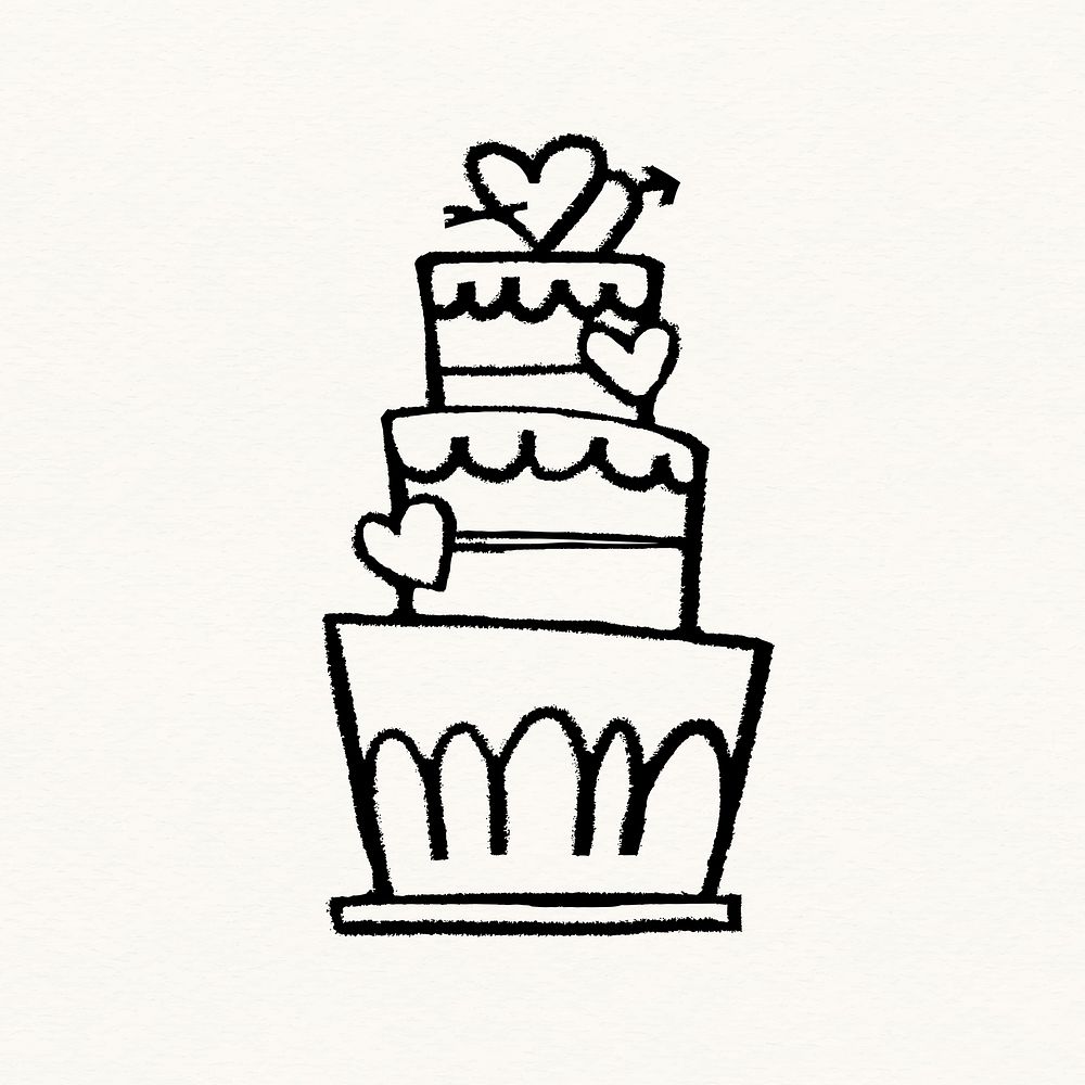 Wedding cake sticker, Valentine's celebration | Free PSD Illustration ...