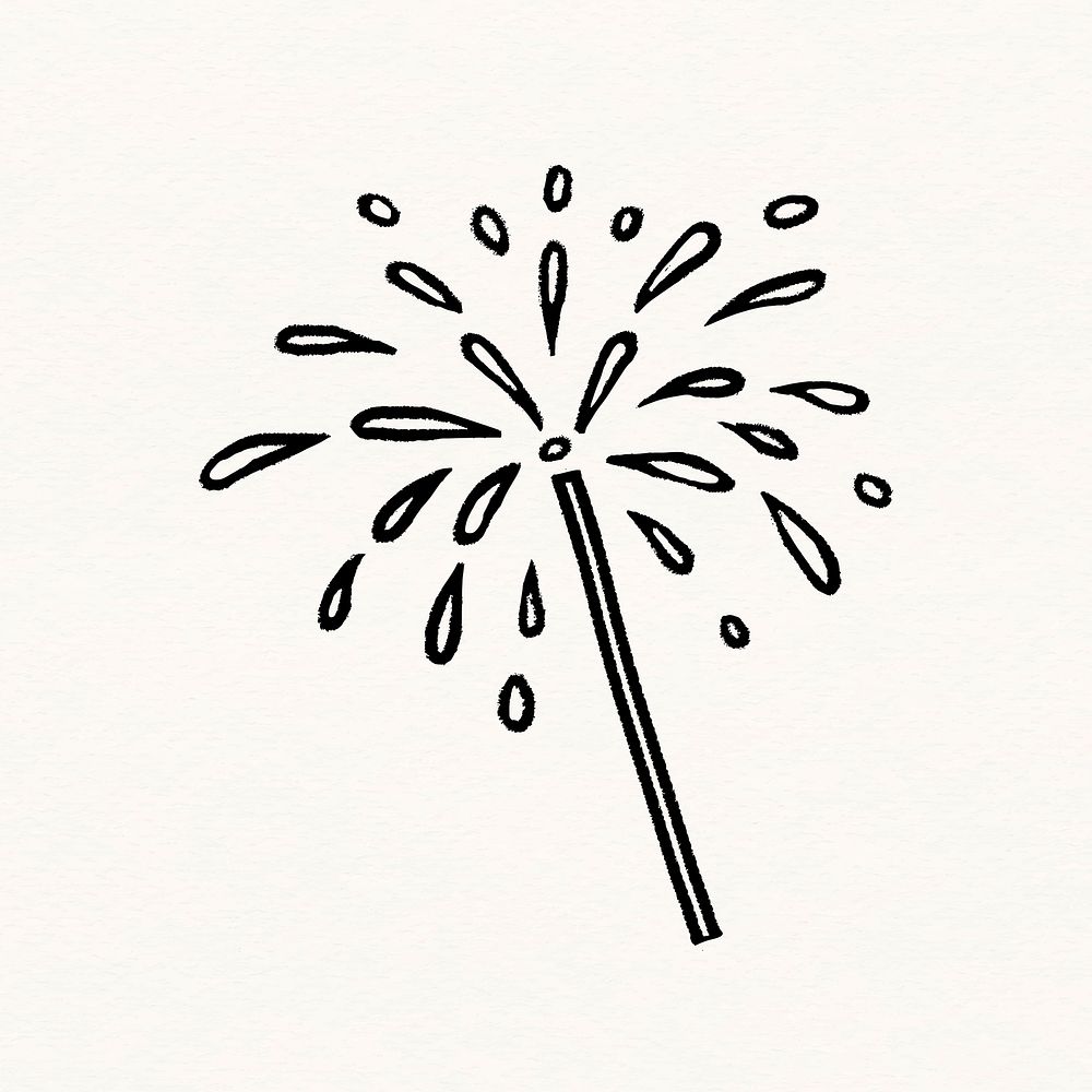 Sparkler fireworks sticker, new year | Premium Vector Illustration ...