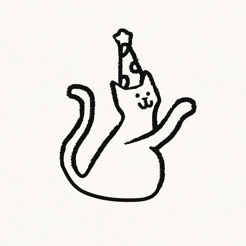 Cat doodle sticker, new year | Premium PSD - rawpixel