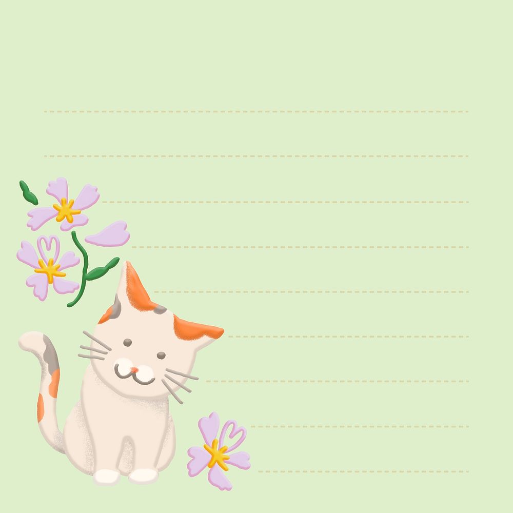 Cute notepad background, cat | Free Photo - rawpixel