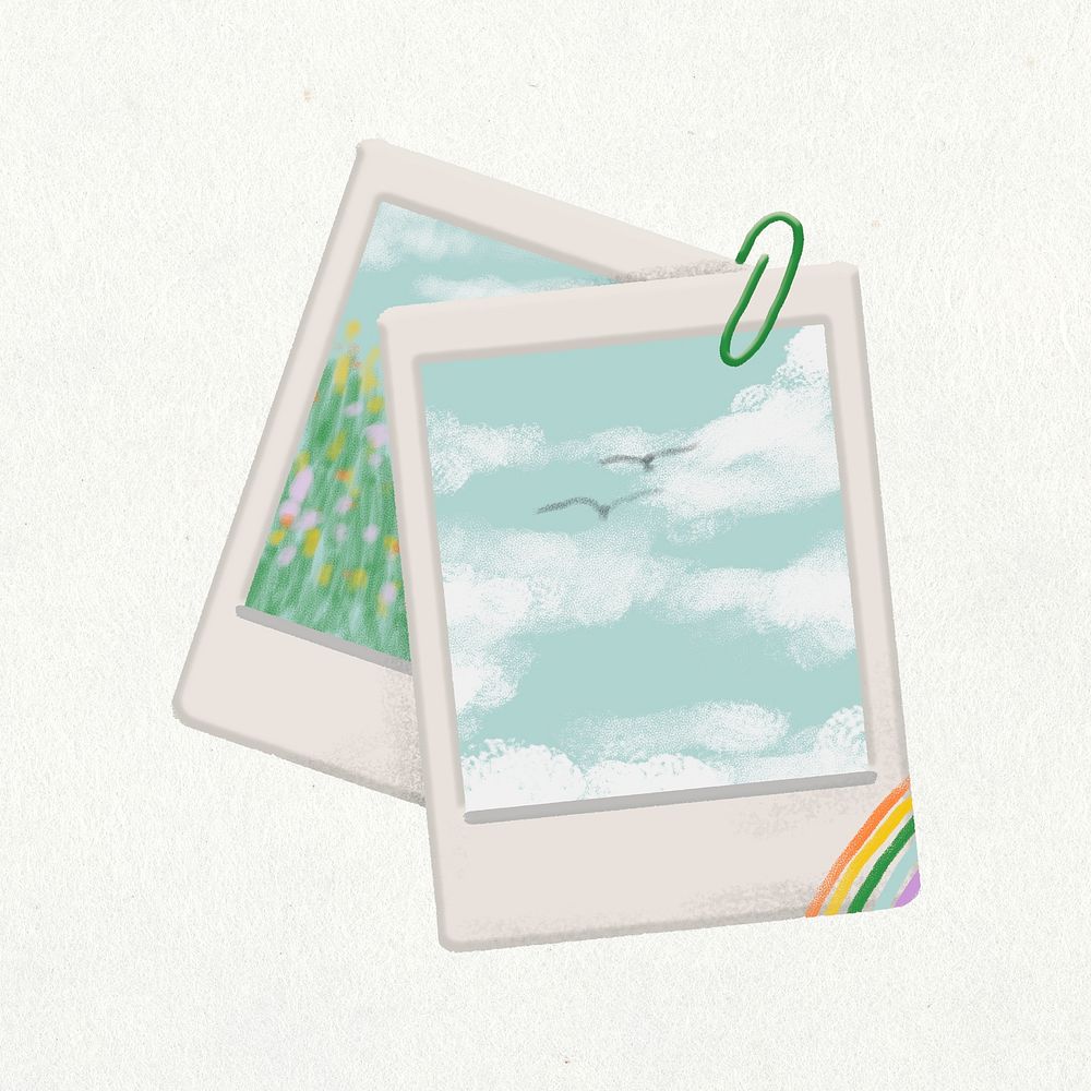 Instant photo sticker, photography, lifestyle | Premium PSD - rawpixel