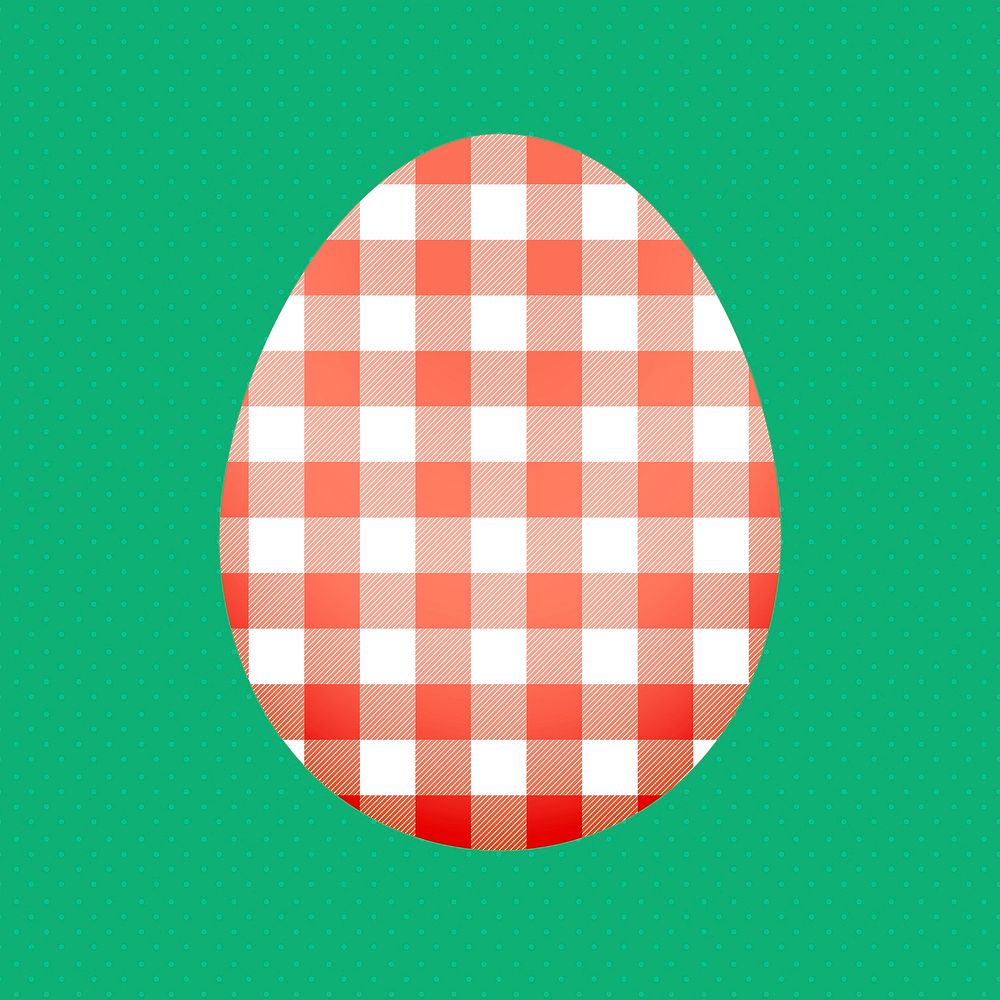 Checkered Easter egg sticker, red | Free Vector - rawpixel