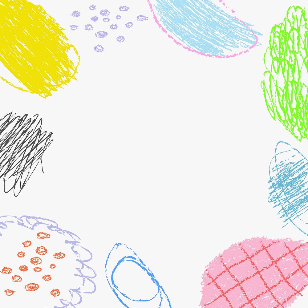 Abstract scribble frame, kids colorful | Free Photo - rawpixel