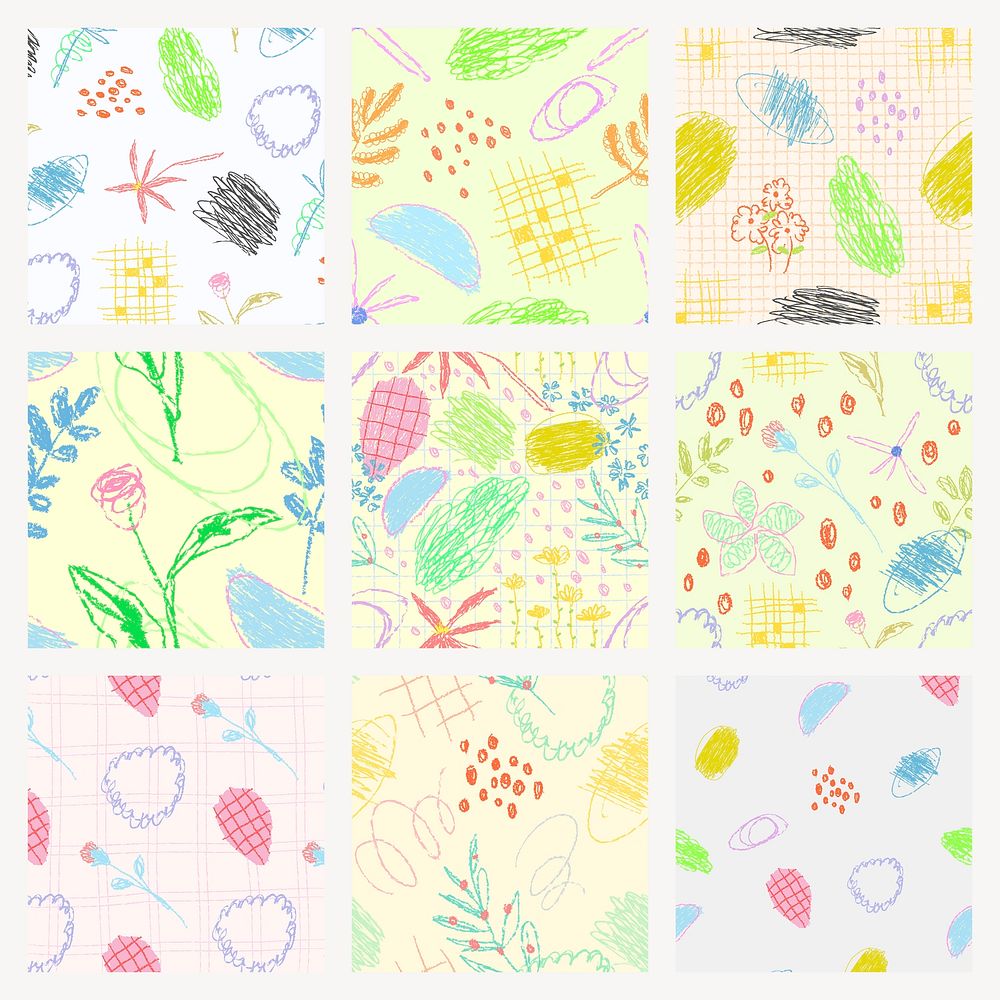 Colorful crayon scribble pattern background, | Premium PSD - rawpixel