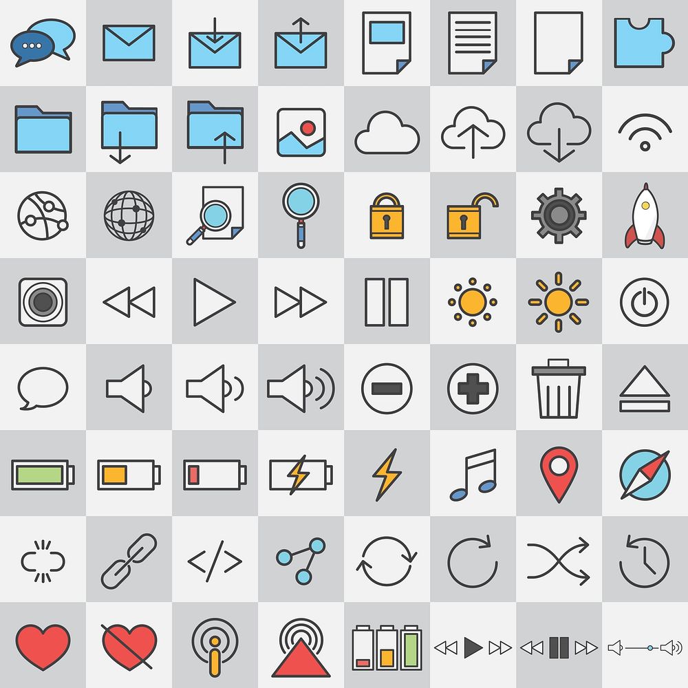 Illustration set of simple technology | Premium Vector - rawpixel