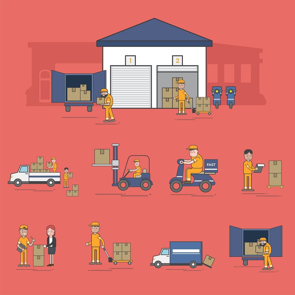 Illustration of logistics service vector | Free Photo Illustration ...