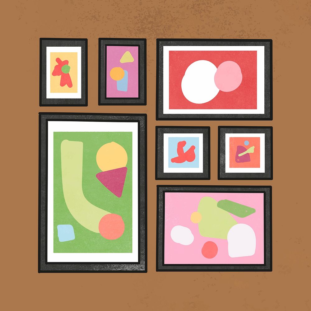 Abstract art frames sticker, home | Premium PSD - rawpixel
