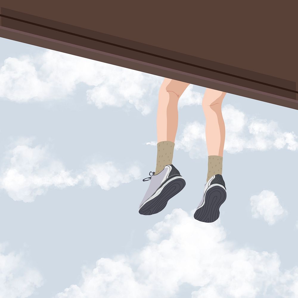 Sky background, people illustration design | Premium Photo Illustration ...