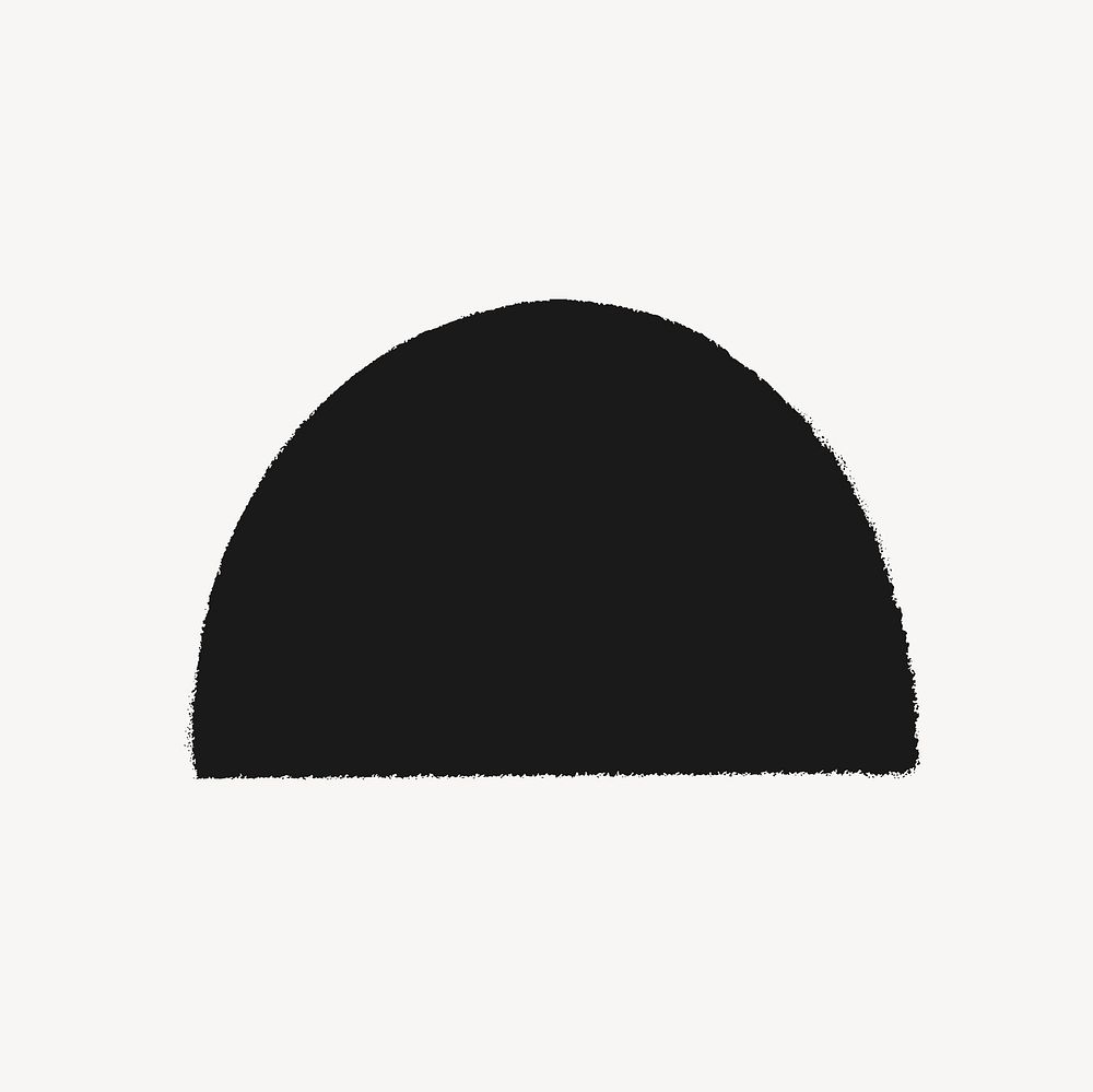 Black semicircle sticker, geometric shape | Free PSD - rawpixel