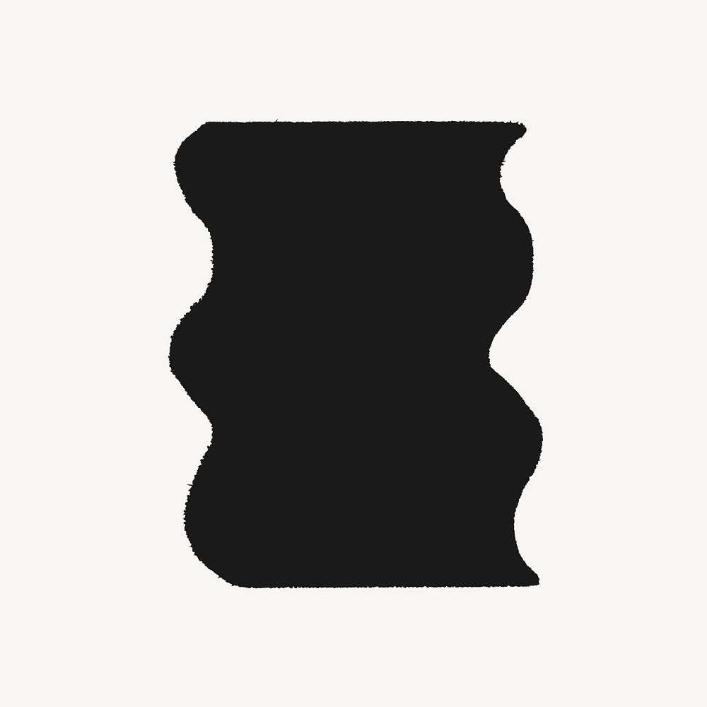 Wavy rectangle sticker, black geometric | Premium PSD - rawpixel