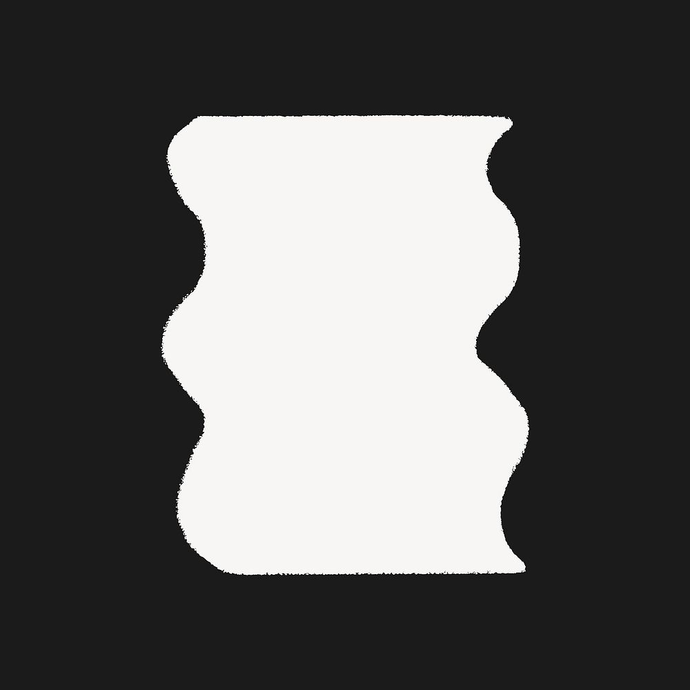 Wavy rectangle sticker, white geometric | Free Vector - rawpixel