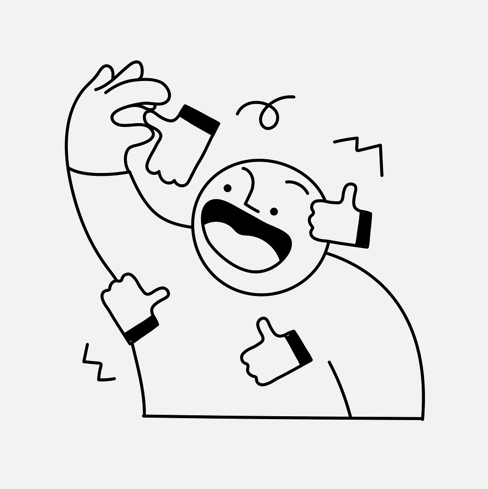 Man receiving likes clipart, social | Premium PSD Illustration - rawpixel