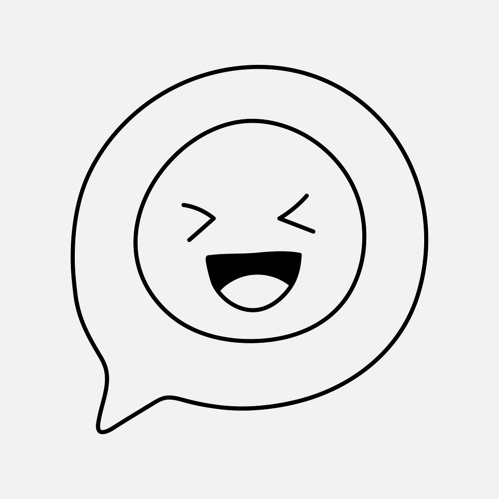Smiling emoticon sticker, facial expression | Premium Vector ...