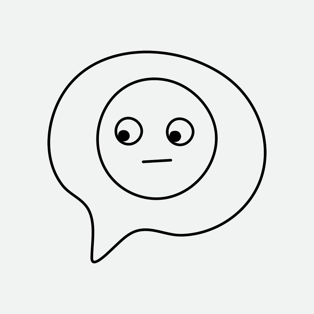Nervous emoticon sticker, facial expression | Premium PSD Illustration ...