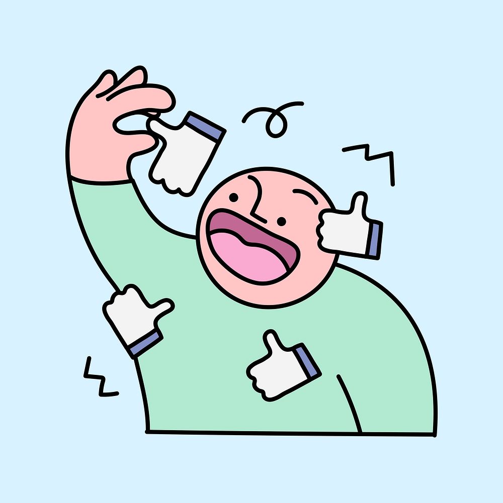 Man receiving likes clipart, social | Premium PSD - rawpixel