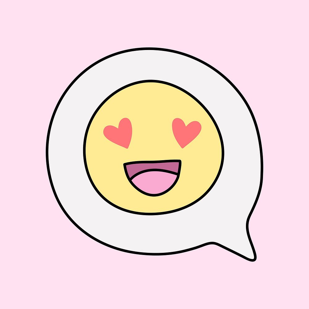 Heart eyes sticker, social media | Premium Vector Illustration - rawpixel