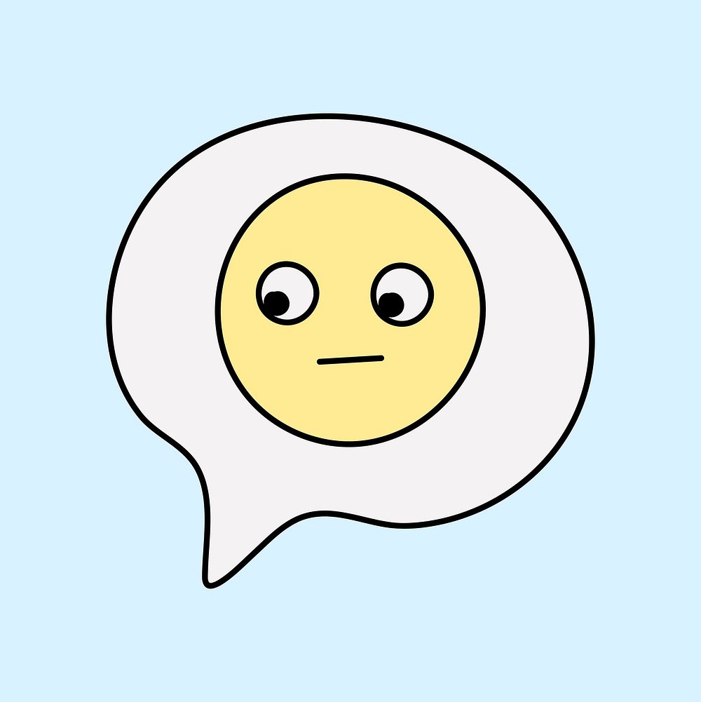 Nervous emoticon sticker, facial expression | Premium Vector ...