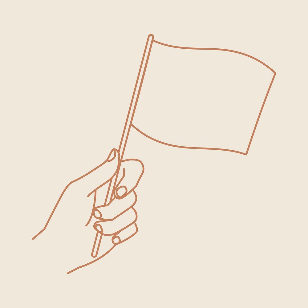 Hand waving flag clipart, activism | Premium Vector Illustration - rawpixel