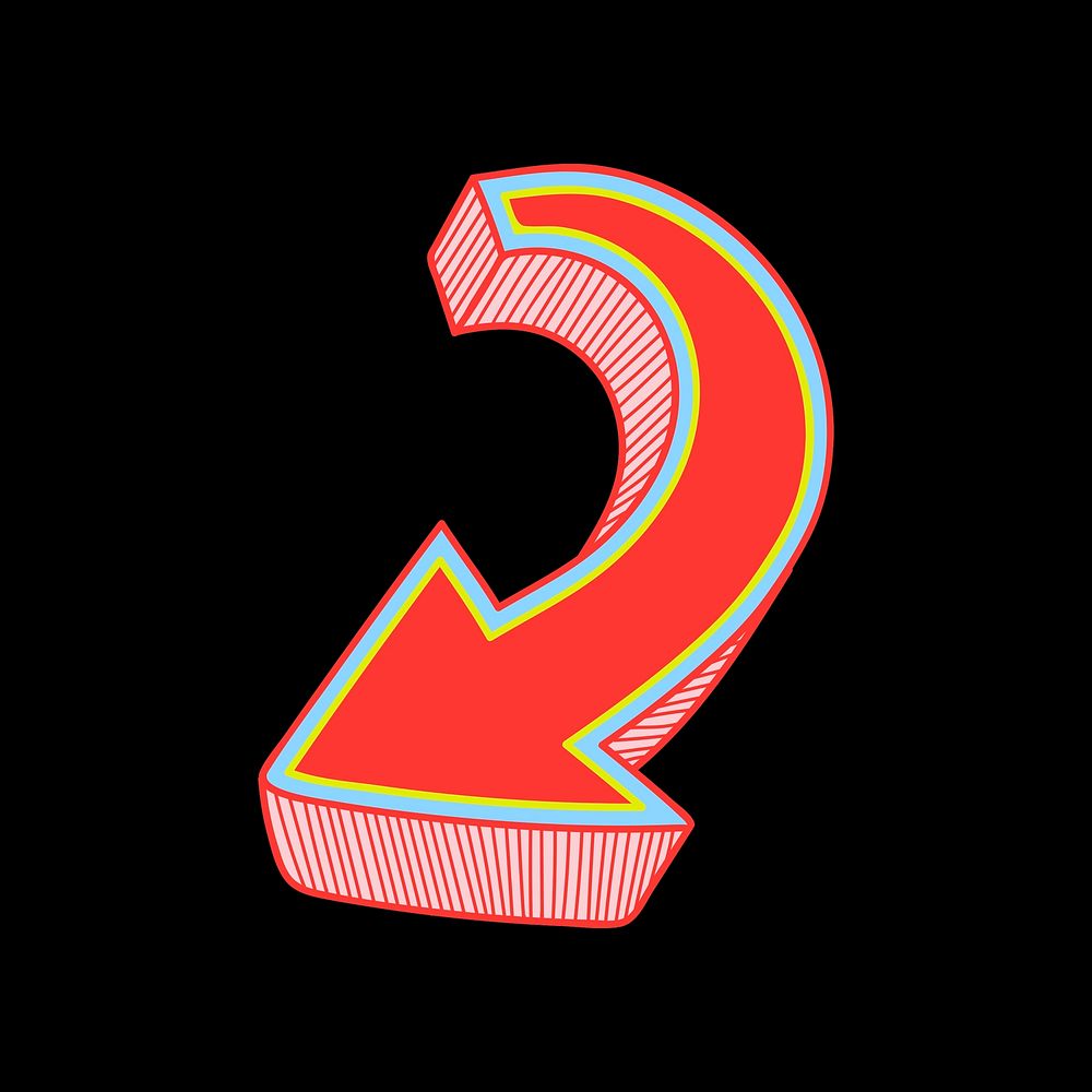 Cute colorful arrow illustration, simple | Free Photo - rawpixel