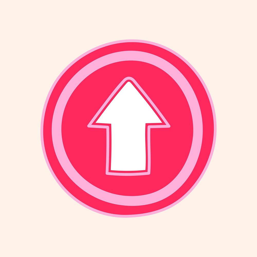 Cute pink arrow illustration, simple | Free Vector - rawpixel
