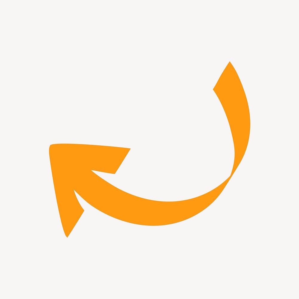 Cute orange arrow illustration, simple | Free PSD - rawpixel