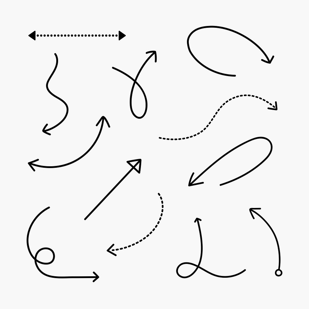 Black and white arrow illustration, | Premium Vector - rawpixel