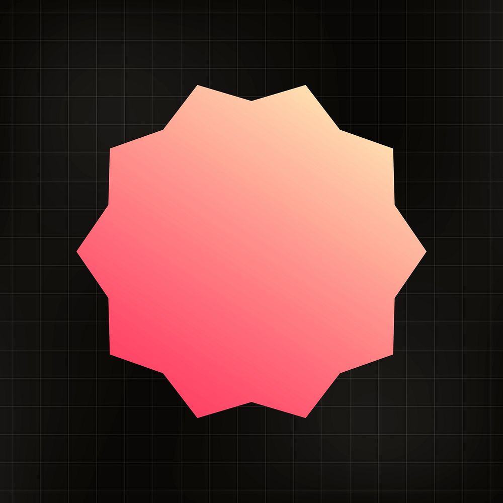 Gradient color jagged decagon element, | Free PSD - rawpixel