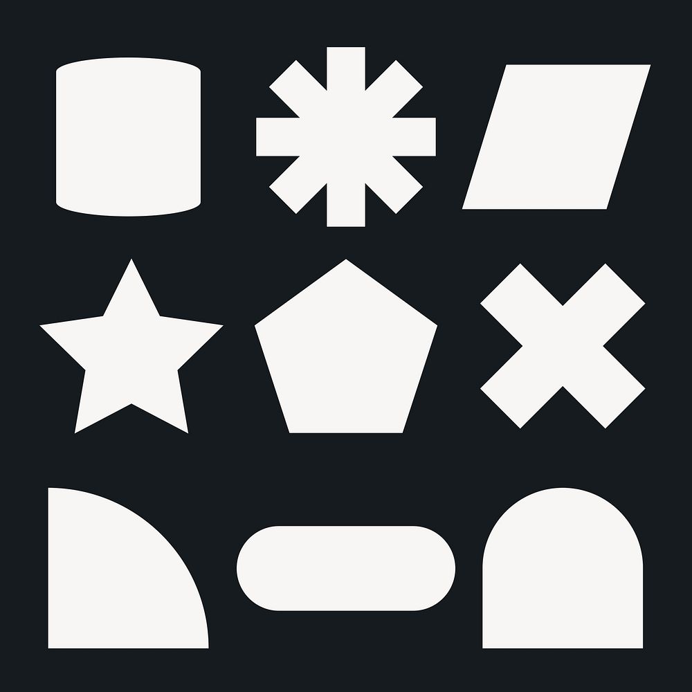 Black and white geometric element, | Premium PSD - rawpixel