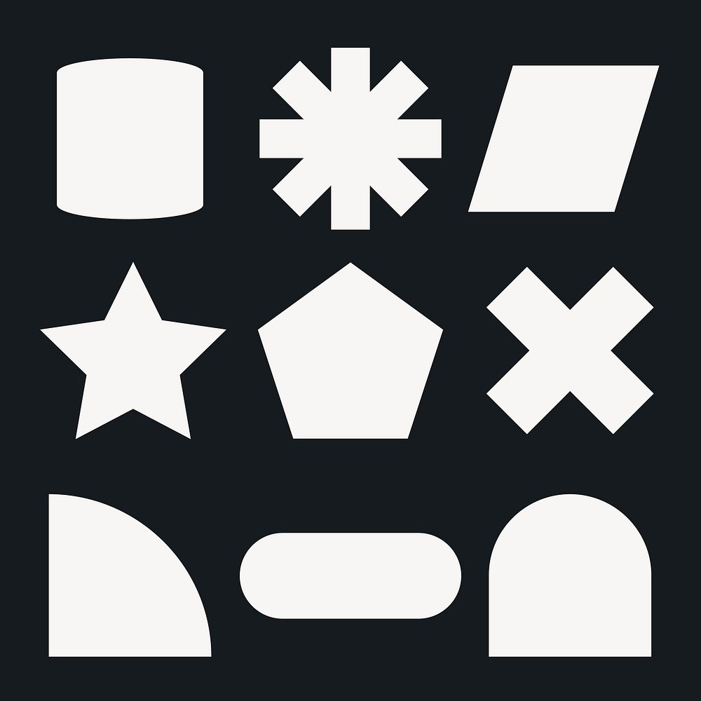 Geometric stickers, white shape simple | Free Vector - rawpixel